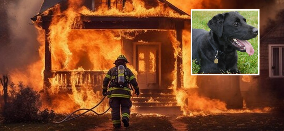 Así rescataron a un perrito del incendio en zona 3 (VIDEO)