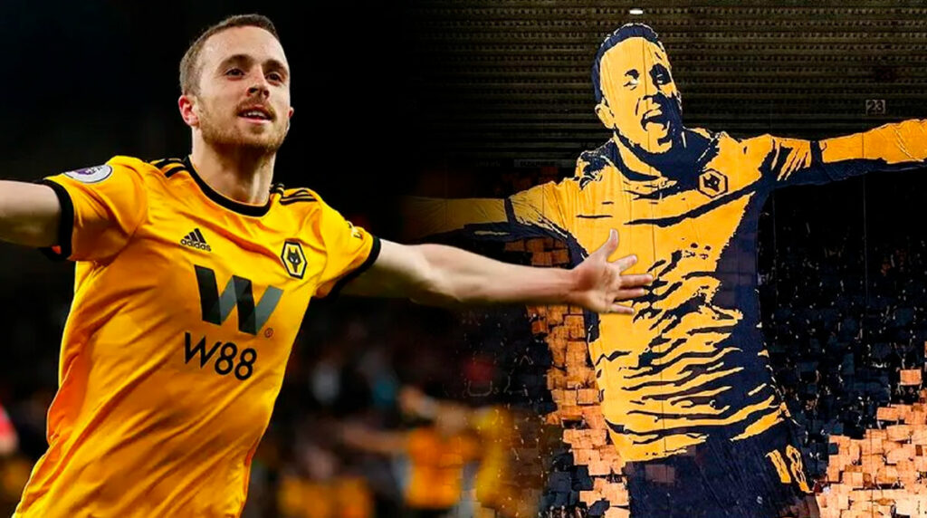El impresionante tifo de la afición del Wolverhampton dedicado a Diogo ...